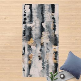 Bilderwelten Kork-Teppich Abstrakt gold originell Aquarell - Abstraktes Aquarell mit Gold - Deko Wohnzimmer Schlafzimmer