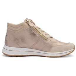 Ara Damen Schn&uuml;rboots "OSAKA", Gr. 3, beige, Glattleder, Veloursleder, Schuhe, High Top-Sneaker, Schn&uuml;rschuh, Freitzeitschuh in Komfortweite G