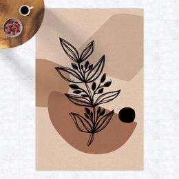 Bilderwelten Kork-Teppich Abstrakt beige Korkmatte - Organik trifft Geometrie Spinosa - Geometrisch Wohnzimmer Schlafzimmer