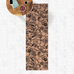 Bilderwelten Kork-Teppich Vintage schwarz Kulinarisch Korkmatte - Frische Vintage Zitrusfr&uuml;chte Schwarz - Obst K&uuml;che