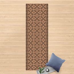 Bilderwelten Kork-Teppich Illustration grau Fliesenoptik - Geometrischer Fliesenmix Kreise Grau - Deko Wohnzimmer Schlafzimmer
