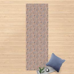 Kork-Teppich - Aquarell Regen in Indigo klein und gro&szlig; - Illustration blau Aquarell Deko Wohnzimmer Schlafzimmer