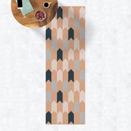 Bilderwelten Kork-Teppich Illustration rosa Korkmatte - Geometrisches Muster aus Pfeilt&uuml;rmen - Geometrisch Wohnzimmer Schlafzimmer