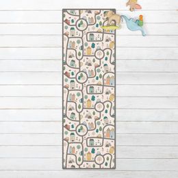 Bilderwelten Kork-Teppich Illustration bunt Korkmatte - Verkehrsstadt - Mit dem Auto unterwegs - Auto Kinderzimmer Baby M&auml;dchen Jungen