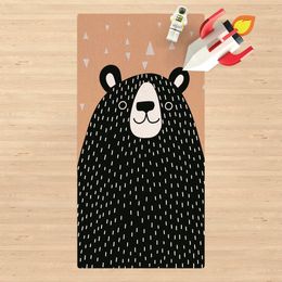 Bilderwelten Kork-Teppich Illustration weiss Tiere Korkmatte - Tierpark mit Mustern - B&auml;r - B&auml;r Kinderzimmer Baby M&auml;dchen Jungen