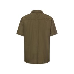 Camel Active Herren Kurzarmhemddeep olive, Gr. M, meliert, Web, Obermaterial: 100% Baumwolle, Hemden, mit Button-Down-Kragen