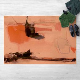 Bilderwelten Kork-Teppich Abstrakt orange originell Korkmatte - Ravel II - Deko Wohnzimmer Schlafzimmer