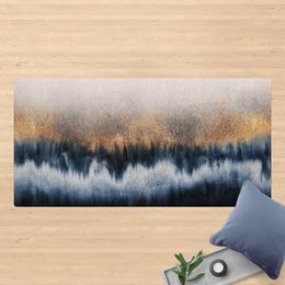 Bilderwelten Kork-Teppich Abstrakt gold originell Aquarell - Goldener Horizont - Deko Wohnzimmer Schlafzimmer
