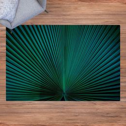 Bilderwelten Kork-Teppich Tropisch t&uuml;rkis Natur Korkmatte - Tropische Pflanzen Palmenblatt in T&uuml;rkis II - Palme Wohnzimmer Schlafzimmer