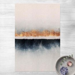 Bilderwelten Kork-Teppich Abstrakt gold originell Aquarell - Goldener Horizont Aquarell - Deko Wohnzimmer Schlafzimmer