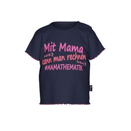 TRIGEMA M&auml;dchen T-Shirt "TRIGEMA T-Shirt mit lustigem Spruch-Print", Gr. 68, blau, Feinripp, 100% Baumwolle (Bio-Baumwolle kbA), Basic, Shirts
