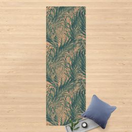 Bilderwelten Kork-Teppich Tropisch blau Korkmatte - Tropisches Unterholz Blau - Pflanzen Wohnzimmer Schlafzimmer