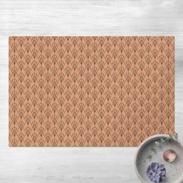 Bilderwelten Kork-Teppich Vintage schwarz weiss Korkmatte - Vintage Art Deco Muster Pfeile XXL Schwarz - Geometrisch Wohnzimmer Schlafzimmer