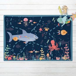 Bilderwelten Kork-Teppich Illustration bunt Strand Korkmatte - Unterwasser - Auf Entdeckungstour - Unterwasser Kinderzimmer Baby M&auml;dchen Jungen