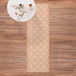 Bilderwelten Kork-Teppich Art Deco weiss Fliesenoptik - Geometrischer Fliesenmix Herzen Wei&szlig; - Deko Wohnzimmer Schlafzimmer