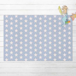 Bilderwelten Kork-Teppich Illustration blau Korkmatte - Wei&szlig;e Sterne auf Blau - Deko Kinderzimmer Baby M&auml;dchen Jungen