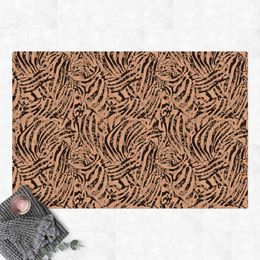 Bilderwelten Kork-Teppich modern schwarz weiss Tiere Korkmatte - Zebramuster in Graut&ouml;nen - Zebra Wohnzimmer Schlafzimmer