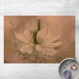 Bilderwelten Kork-Teppich Motiv weiss Blumen Korkmatte - Wei&szlig;e Nigella - Deko Wohnzimmer Schlafzimmer