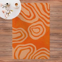 Bilderwelten Kork-Teppich Abstrakt orange originell Korkmatte - Inseln im Orangenen Meer - Deko Wohnzimmer Schlafzimmer