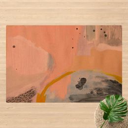 Bilderwelten Kork-Teppich Abstrakt rosa originell Korkmatte - Verschwommener Tagesanbruch I - Deko Wohnzimmer Schlafzimmer