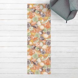 Bilderwelten Kork-Teppich Vintage bunt Kulinarisch Korkmatte - Frische Bunte Vintage Zitrusfr&uuml;chte - Obst K&uuml;che
