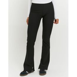 Stoffhose Tally Weijl "SPAPETIM", Damen, Gr. 42, N-Gr, schwarz, Web, Obermaterial: 95% Polyester, 5% Elasthan, unifarben, bequem lang, Hosen Stoffhose, Materialmix, mit Low Waist Passform und ausgestelltem Beinverlauf