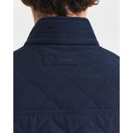 Gant Herren Steppweste "QUILTED WINDCHEATER VEST", blau, Gr. XL, unifarben, Web, Obermaterial: 100% Polyester, Westen, mit Wattierung aus recyceltem