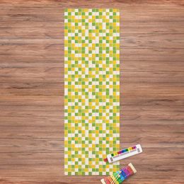 Bilderwelten Kork-Teppich Illustration gr&uuml;n Fliesenoptik - Mosaikfliesen Fr&uuml;hlingsset - Deko Wohnzimmer Schlafzimmer