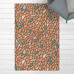 Bilderwelten Kork-Teppich Illustration pastell Mosaik - Mosaiklinien Muster Pastell - Deko Wohnzimmer Schlafzimmer