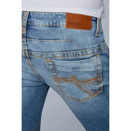 CAMP DAVID Herren Comfort-fit-Jeans, blau, Gr. 38, Abriebeffekte, Denim/Jeans, Material: 98% Baumwolle, 2% Elasthan, Zusatz: Enth&auml;lt nichttextile