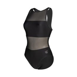 Badeanzug arena "arena Feel Damen Mesh Panels Vent Back Badeanzug", Damen, Gr. 36, N-Gr, schwarz, Obermaterial: 74% Polyamid, 26% Elasthan, Badeanz&uuml;ge Badeanzug, Mit transparenten Eins&auml;tzen