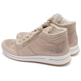 Ara Damen Schn&uuml;rboots "OSAKA", Gr. 8, beige, Glattleder, Veloursleder, Schuhe, High Top-Sneaker, Schn&uuml;rschuh, Freitzeitschuh in Komfortweite G