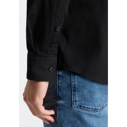 Hugo Herren Langarmhemd "Kenno", schwarz, Gr. 45, unifarben, Web, Obermaterial: 100% Baumwolle, Hemden, Slim-Fit Hemd aus b&uuml;gelleichter