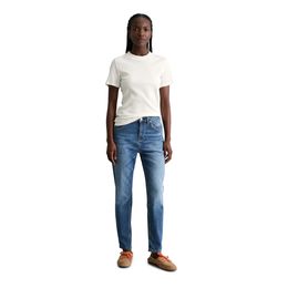 Marc O'Polo Damen Boyfriend-Jeans "aus Organic Cotton-Mix", blau, Gr. 30, MARC O'POLO DENIM, unifarben, Obermaterial: 98% Baumwolle, 2% Elasthan, Jeans