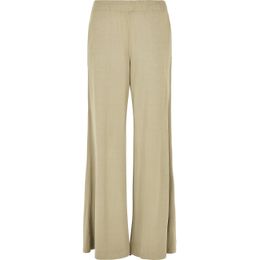Stoffhose Urban Classics "Urban Classics Damen Ladies Modal Wide Leg Pants", Damen, Gr. L, US-Gr&ouml;&szlig;en, khaki, 77% Modal, 23% Polyester, unifarben, loose fit, Hosen Stoffhose