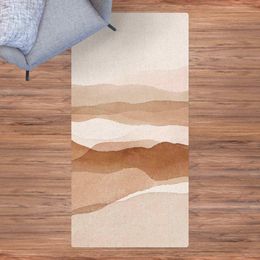 Bilderwelten Kork-Teppich Abstrakt braun Korkmatte - Aquarell Landschaft Sandberge - Deko Wohnzimmer Schlafzimmer