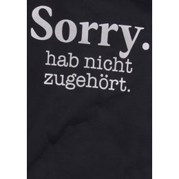 Kidsworld M&auml;dchen T-Shirt "Sorry. hab nicht zugeh&ouml;rt.", schwarz, Gr. 152, bedruckt, Single Jersey, Obermaterial: 100% Baumwolle, Shirts, Kurzarm,