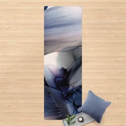 Bilderwelten Kork-Teppich Abstrakt violett originell Aquarell - Violett im Fluss - Deko Wohnzimmer Schlafzimmer