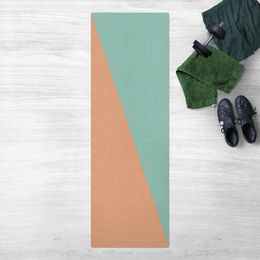 Kork-Teppich - Einfaches Blaues Dreieck - Unifarben blau Korkmatte Geometrisch Wohnzimmer Schlafzimmer