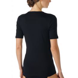 Mey Damen T-Shirt "Noblesse", Gr. 38, schwarz, Feinripp, Obermaterial: 100% Baumwolle, Shirts, ohne auftragende Seitenn&auml;hte