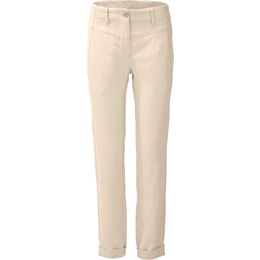 Heine Damen Leinenhose, beige, Gr. 40, unifarben, 100% Leinen, Hosen