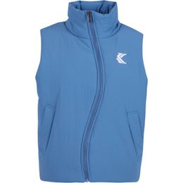 Karl Kani Damen Steppweste "Karl Kani Damen KW233-027-2 KK Og Wavy Puffer Vest"dusty blau, Gr. L, 100% Polyamid, Westen