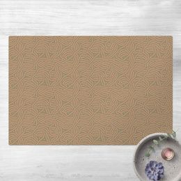 Bilderwelten Kork-Teppich modern blau Korkmatte - Verspieltes Muster mit Linien und Punkten in Hellblau - Streifen Wohnzimmer Schlafzimmer