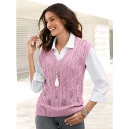Inspirationen Damen Pullunder "Pullunder", rosa, Gr. 54, unifarben, 50% Baumwolle, 50% Polyacryl, Pullover