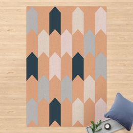 Kork-Teppich - Geometrisches Muster aus Pfeilt&uuml;rmen - Illustration rosa Korkmatte Geometrisch Wohnzimmer Schlafzimmer