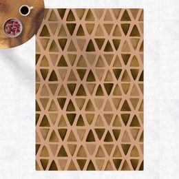 Bilderwelten Kork-Teppich Illustration gr&uuml;n Aquarell - Olivgr&uuml;ne Aquarelldreiecke - Geometrisch Wohnzimmer Schlafzimmer