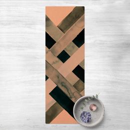 Bilderwelten Kork-Teppich Abstrakt grau originell Korkmatte - Aquarellgeflecht - Deko Wohnzimmer Schlafzimmer