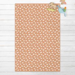 Bilderwelten Kork-Teppich Illustration weiss Korkmatte - Gezeichnete Herzen Wei&szlig; - Herz Kinderzimmer Baby M&auml;dchen Jungen