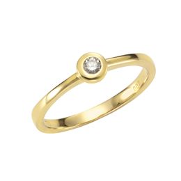 OROLINO Damen Fingerring "Gold 585 mit Brillant 0,07ct.", 054 (17,2), 0,07 SI = kleine Einschl&uuml;sse, Gold, gelb, Gold, Fingerringe