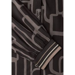 Street One Damen Langarmbluseschwarzest braun, Gr. 34, gemustert, Web, Obermaterial: 100% Viskose, Blusen, Tunika_Style